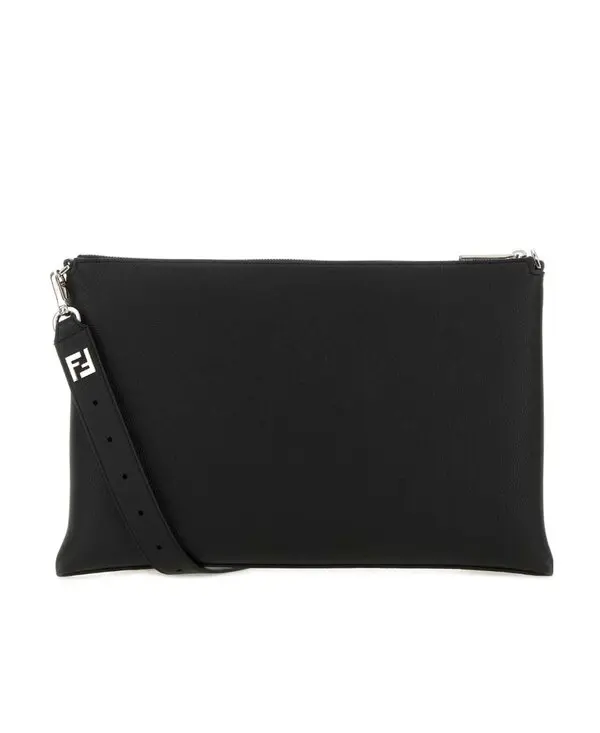 Fendi Logo Detailed Zipped Clutch Bag