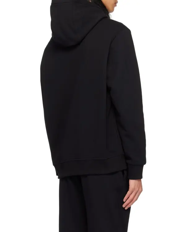 Burberry Logo Printed Drawstring Hoodie - Black