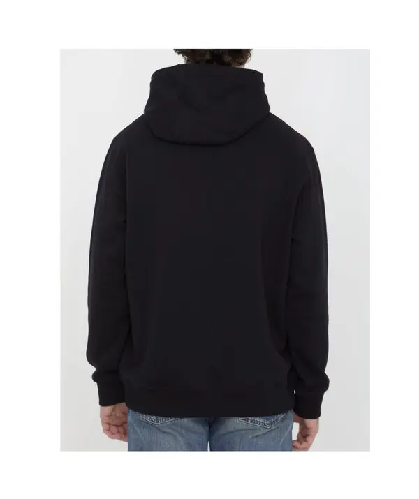 Burberry Logo Printed Drawstring Hoodie - Black