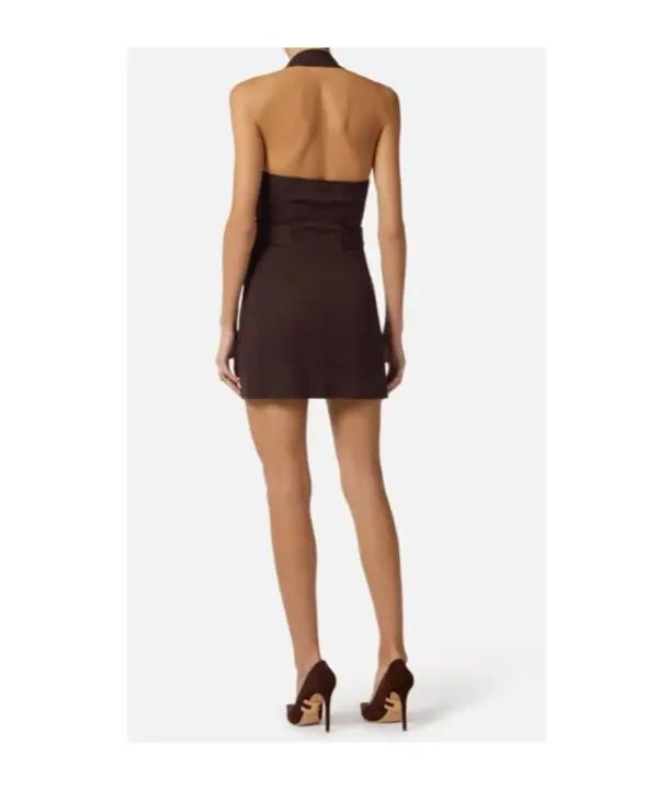 Elisabetta Franchi Double-breasted Halterneck Mini Dress