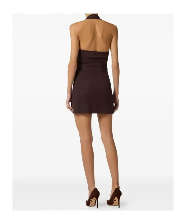 Elisabetta Franchi Double-breasted Halterneck Mini Dress