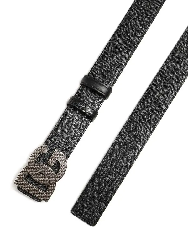 Dolce & Gabbana Dg Logo Plaque Buckle Leather Belt