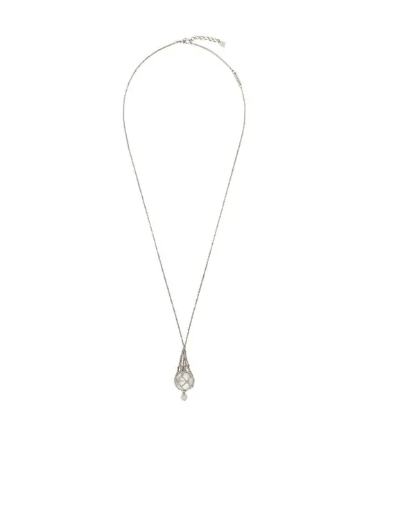 Givenchy Pearl And Crystal Necklace - Gray