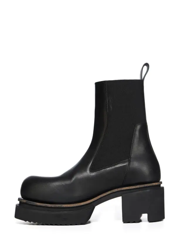 Rick Owens Beatle Bogun Platform Chelsea Boots - Black