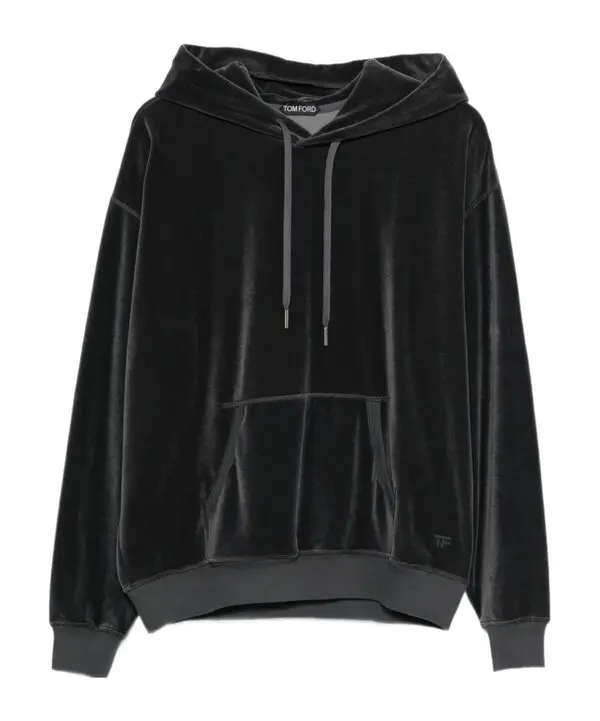 TOM FORD Velour Hoodie - Black