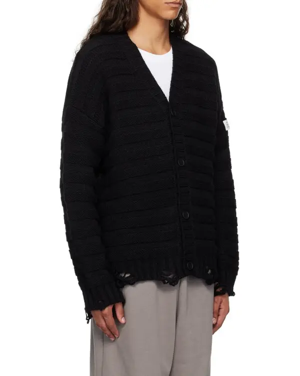 MAISON MARGIELA Distressed Knit V-neck Cardigan