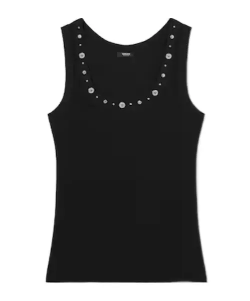 Versace Medusa Embellished Ribbed Tank Top
