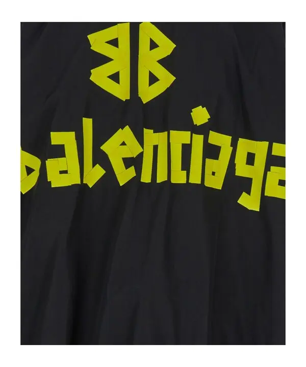 Balenciaga Tape Logo High-neck Jacket - Black