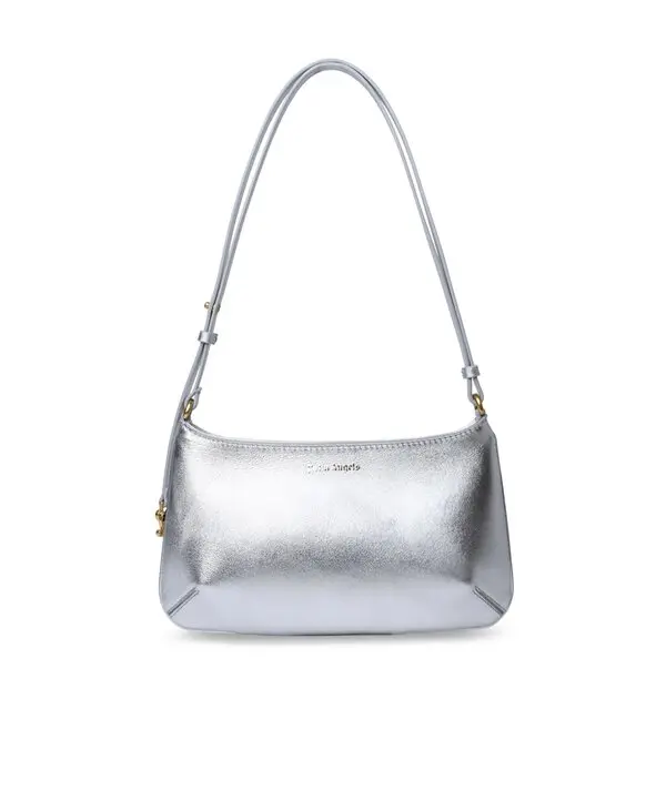 Palm Angels Logo Lettering Metallic Effect Shoulder Bag - Gray