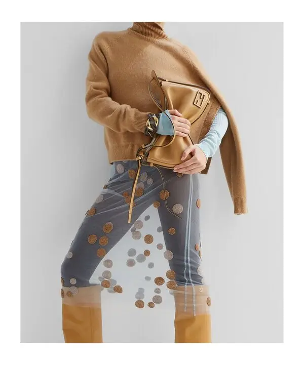 Fendi Turtleneck Long-sleeved Knitted Jumper - Light Brown
