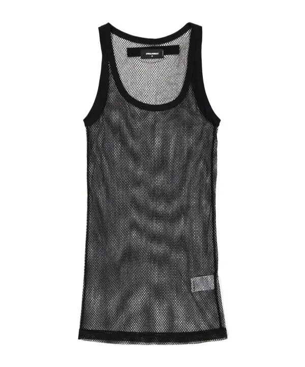 Dsquared2 Longline Mesh Tank Top - Black