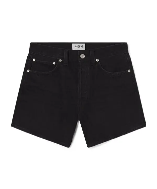 AGOLDE Parker Long High-rise Denim Shorts - Black