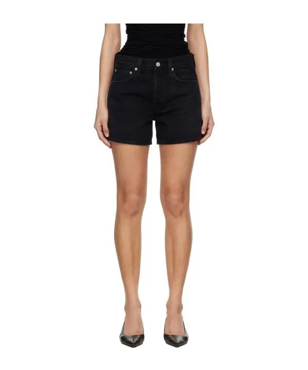 AGOLDE Parker Long High-rise Denim Shorts - Black