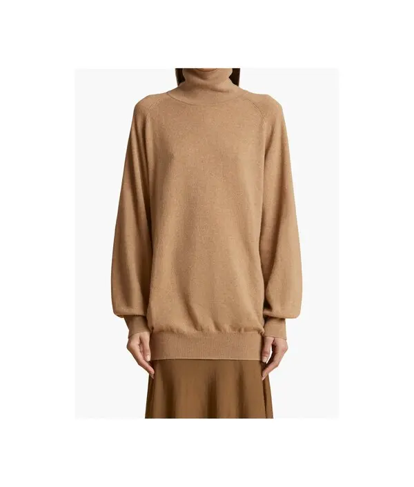 Khaite Percy Cashmere Turtleneck Sweater - Camel-colored