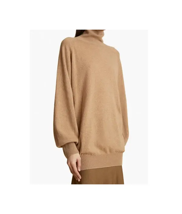 Khaite Percy Cashmere Turtleneck Sweater - Camel-colored