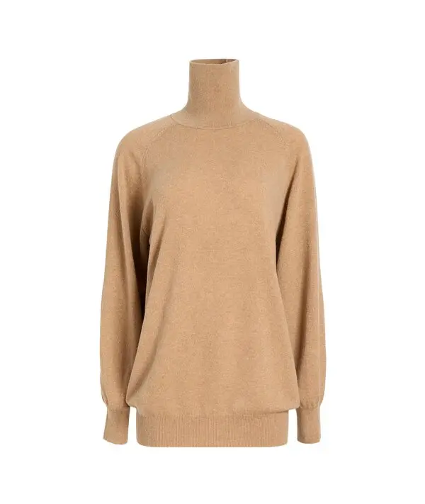 Khaite Percy Cashmere Turtleneck Sweater - Camel