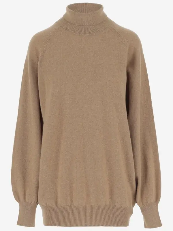Khaite Percy Cashmere Turtleneck Sweater - Camel