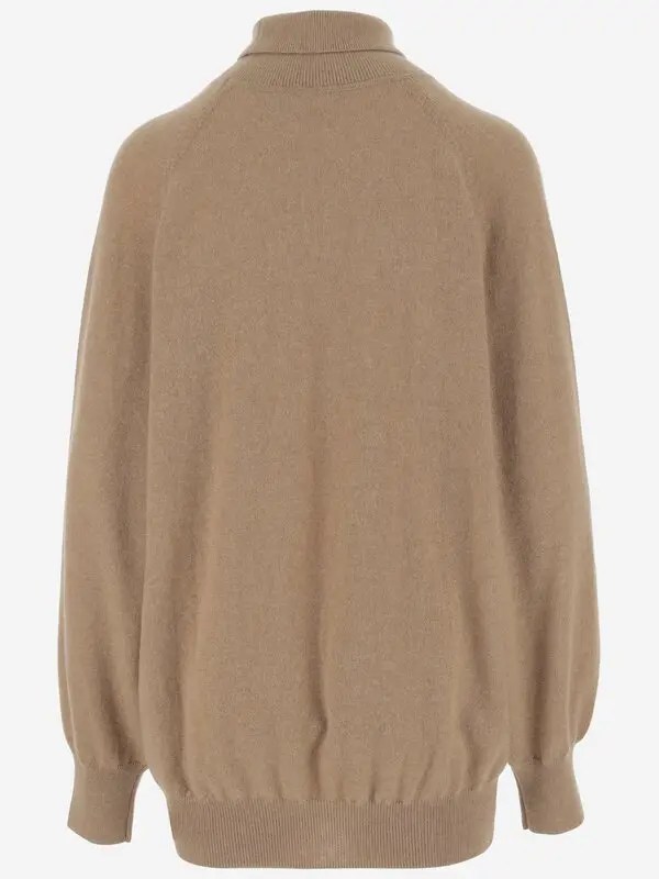Khaite Percy Cashmere Turtleneck Sweater - Camel