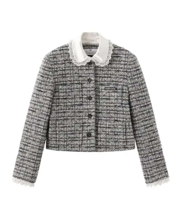 Marissa Chiara Lace Trim Jacket - Grey