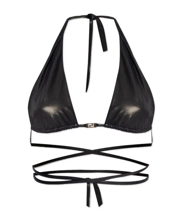 Versace Greca-detailed Triangle Bikini Top - White
