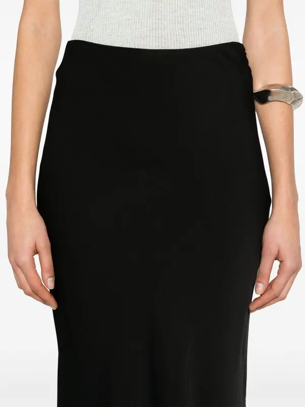 TWINSET Maxi Skirt With Logo Plaque - Black