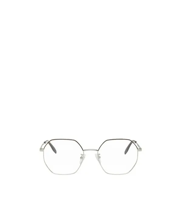 Alexander McQueen Hexagon Frame Eyeglasses - White