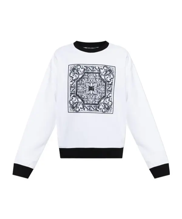 Dolce & Gabbana Majolica Pattern Crewneck Jumper