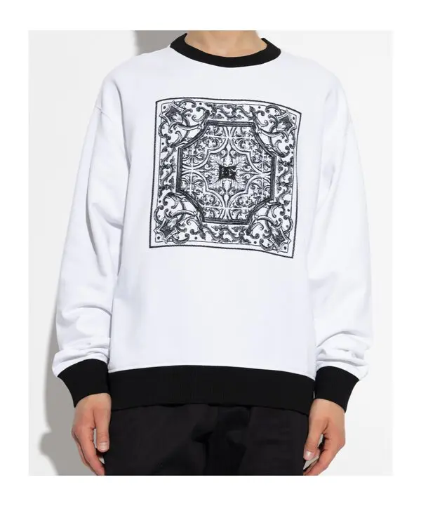 Dolce & Gabbana Majolica Pattern Crewneck Jumper