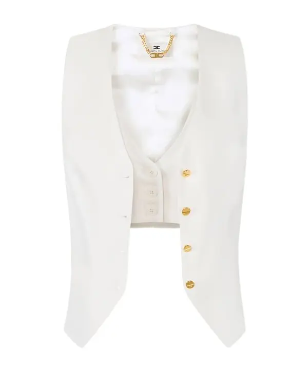 Elisabetta Franchi Crêpe Waistcoat - Ivory
