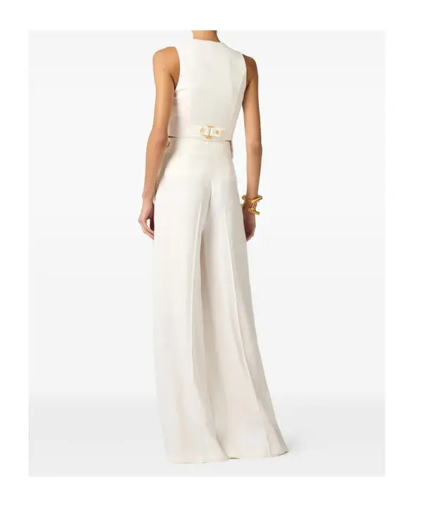 Elisabetta Franchi Crêpe Waistcoat - Ivory