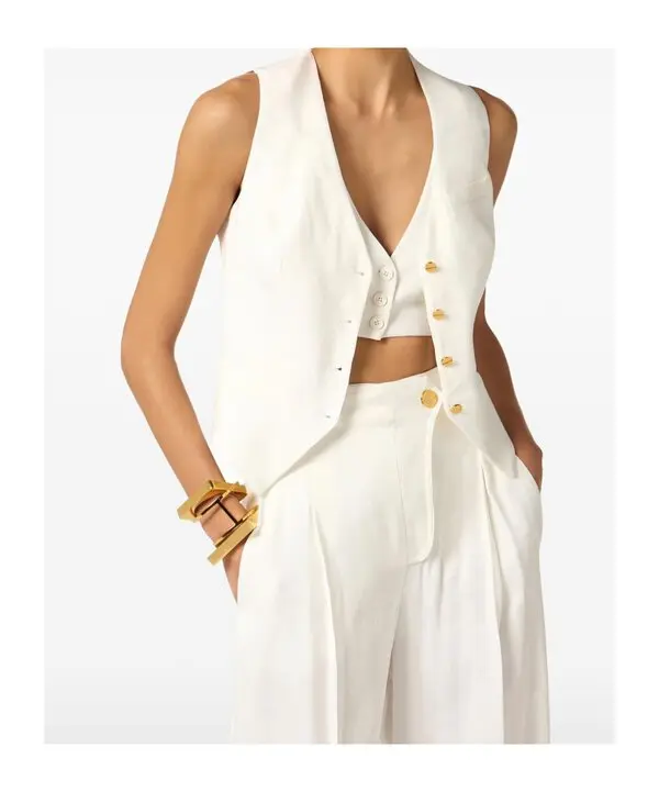 Elisabetta Franchi Crêpe Waistcoat - Ivory