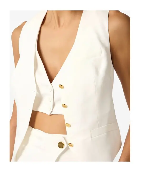 Elisabetta Franchi Crêpe Waistcoat - Ivory