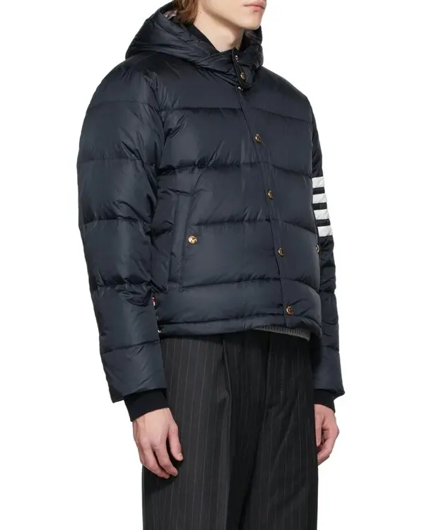 Thom Browne 4-bar Hooded Buttoned Jacket