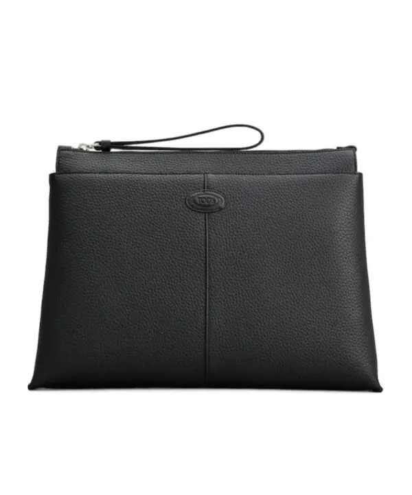 TOD'S Medium Document Holder Clutch - Black