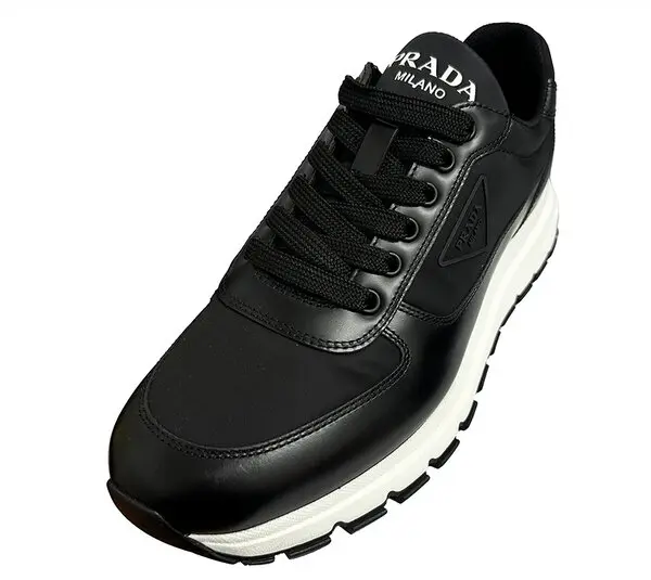 Prada Round Toe Lace-up Sneakers
