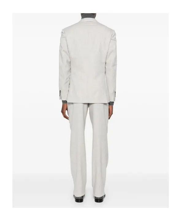 LARDINI Logo-brooch Suit - Beige