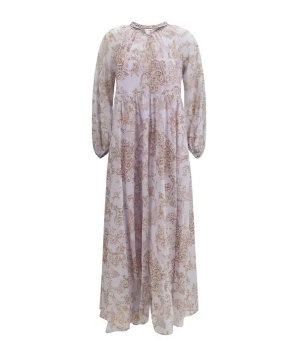 FORTE_FORTE Floral A-line Maxi Dress - Gray