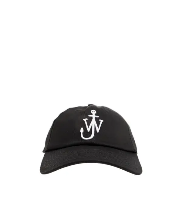 J.W.ANDERSON Jw Anderson Curved Peak Logo Embroidered Baseball Cap - Black