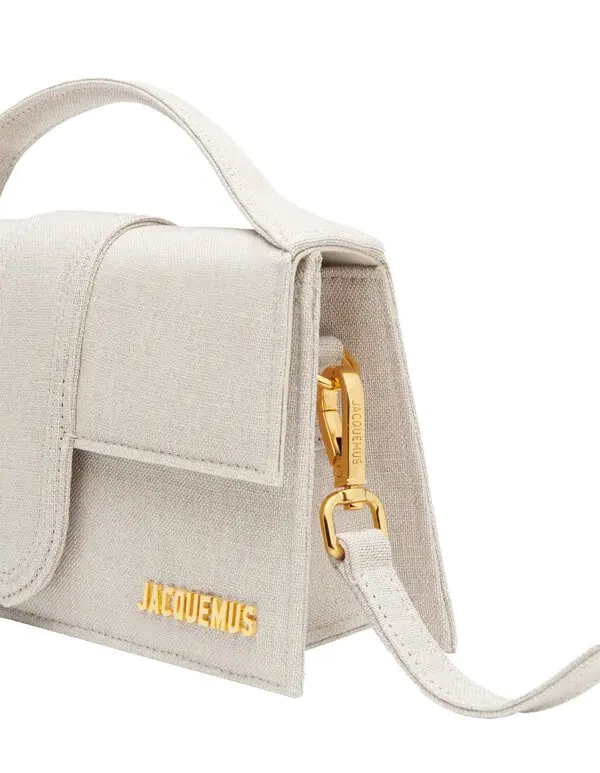 Jacquemus Large Bambino Crossbody Flap Bag - Light Gray