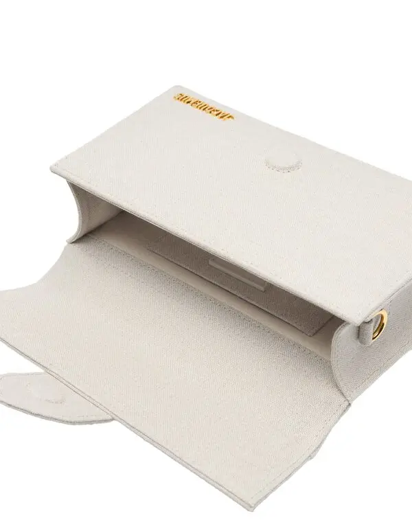 Jacquemus Large Bambino Crossbody Flap Bag - Light Gray