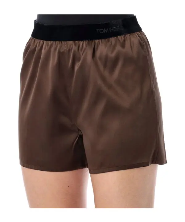TOM FORD Logo Waistband Shorts - Nude