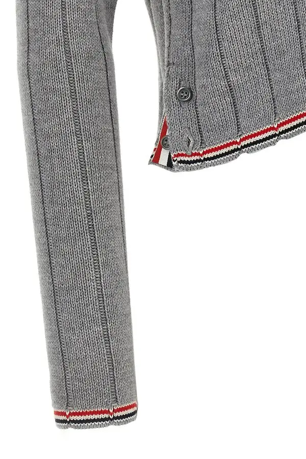 Thom Browne Rwb Jacquard Knitted Cardigan