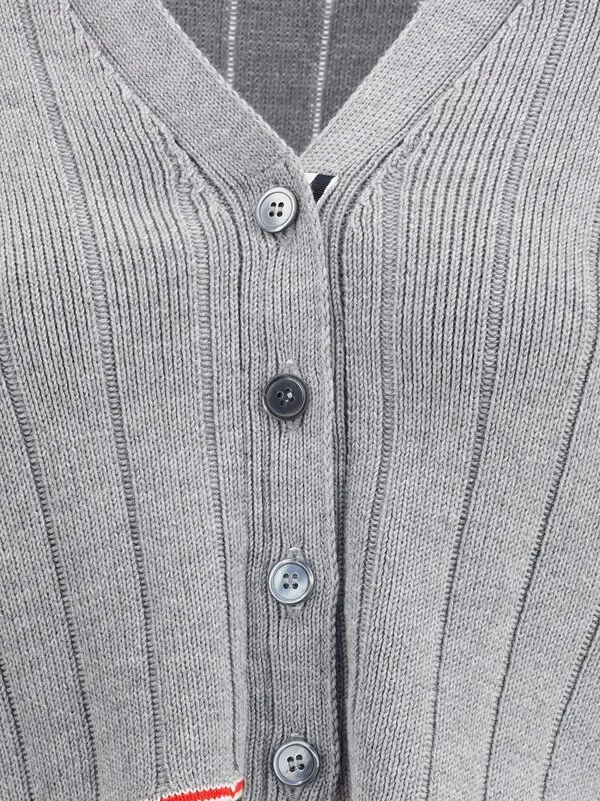 Thom Browne Rwb Jacquard Knitted Cardigan