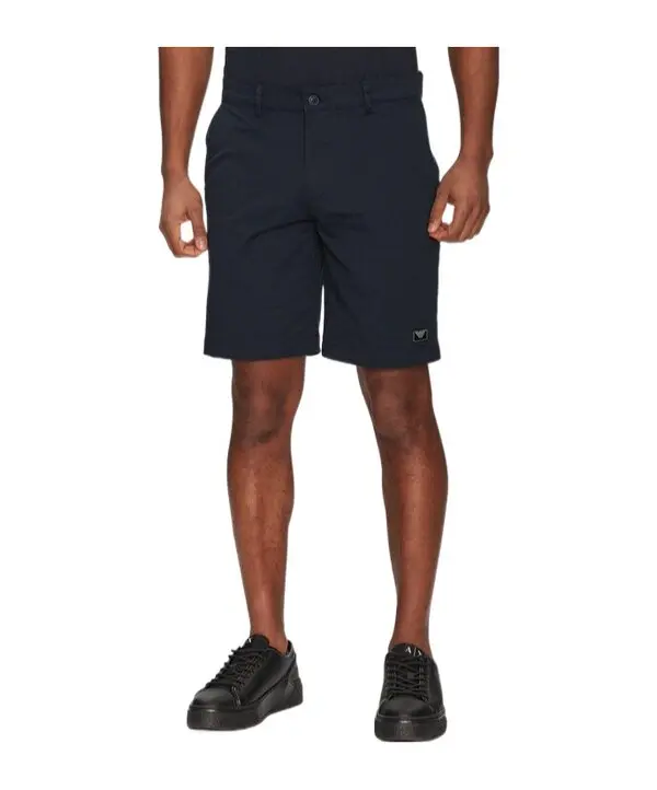 Emporio Armani Logo Patch Shorts - Navy Blue