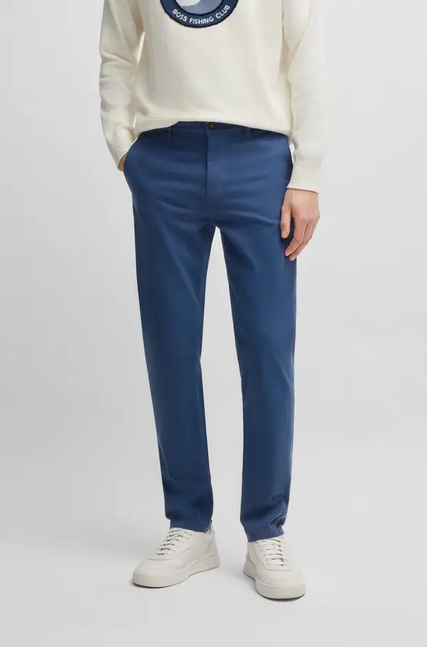Hugo Boss Tailored Belt Loop Trousers - Blue