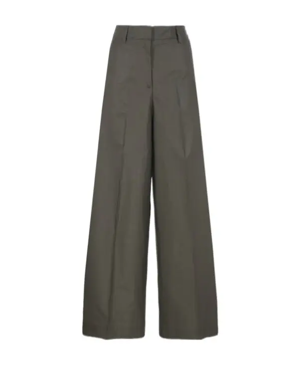 P.a.r.o.s.h Wide Leg Tailored Trousers With Belt Loops And Buckle Detail - No