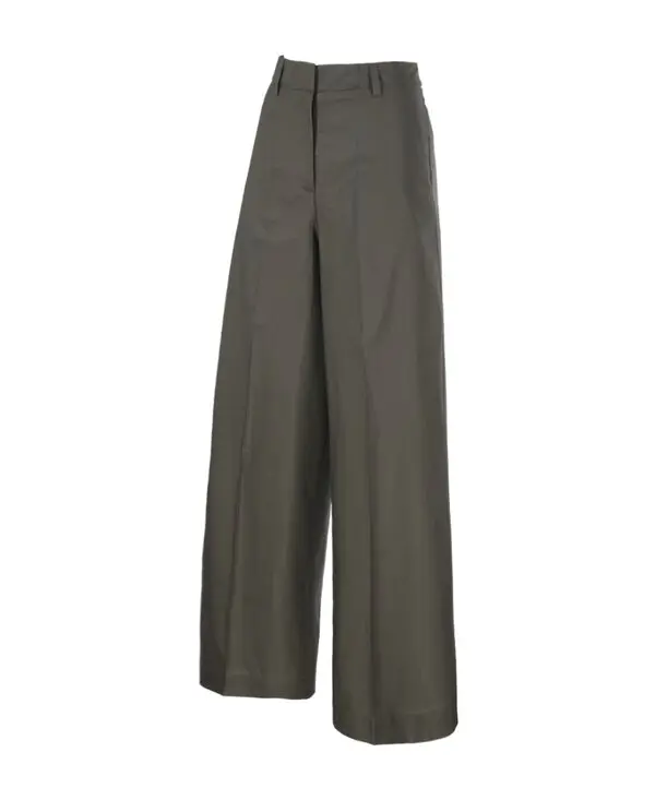 P.a.r.o.s.h Wide Leg Tailored Trousers With Belt Loops And Buckle Detail - No