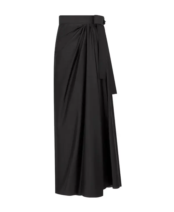 Dior Long Wrap Skirt - Black