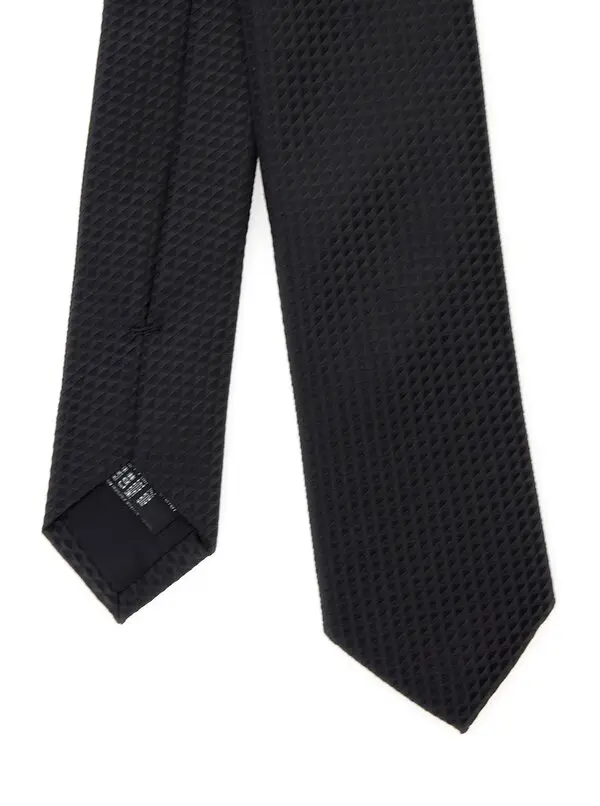 Emporio Armani All-over Checked Motif Tie - Black