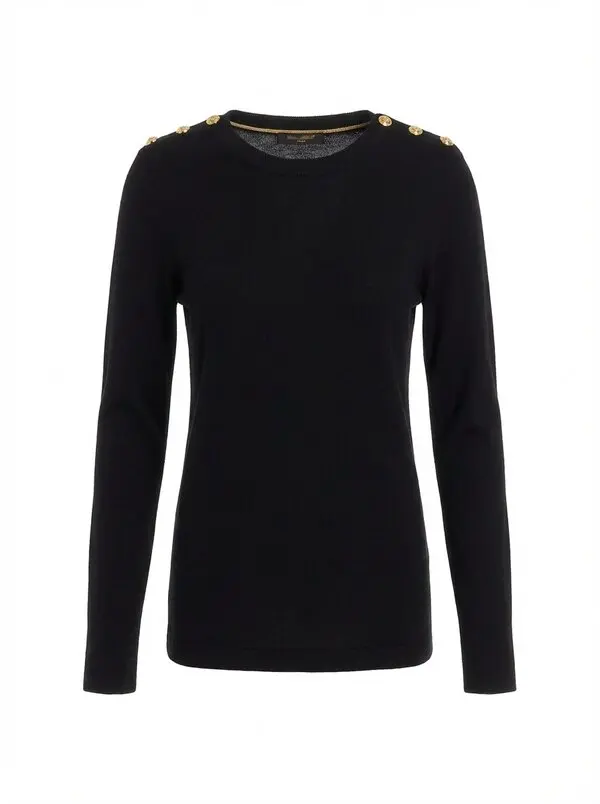 Gucci Rib-stitched Cashmere Top With Interlocking G Buttons - Black